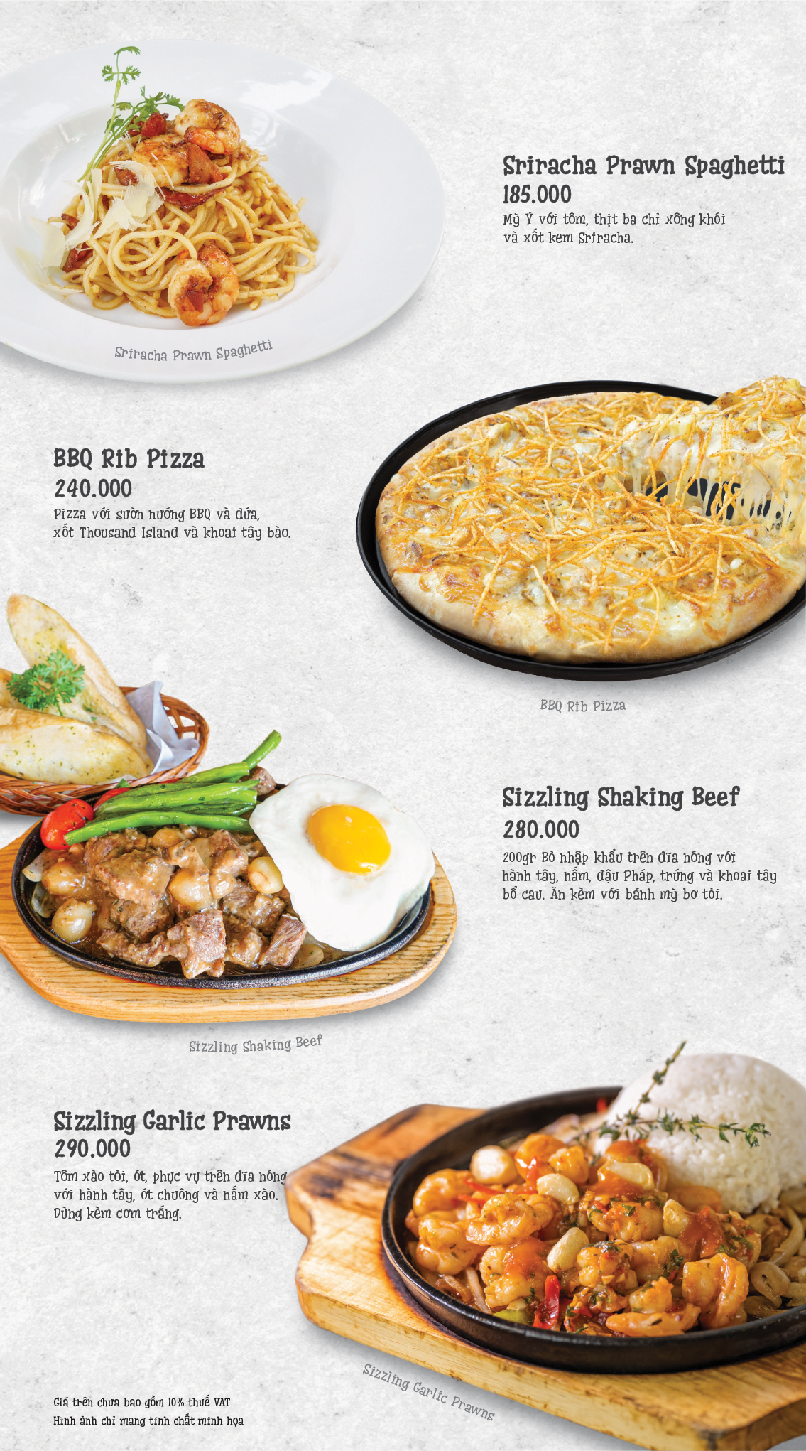 Menu Al Fresco's Hà Nội | Al Fresco's Restaurant