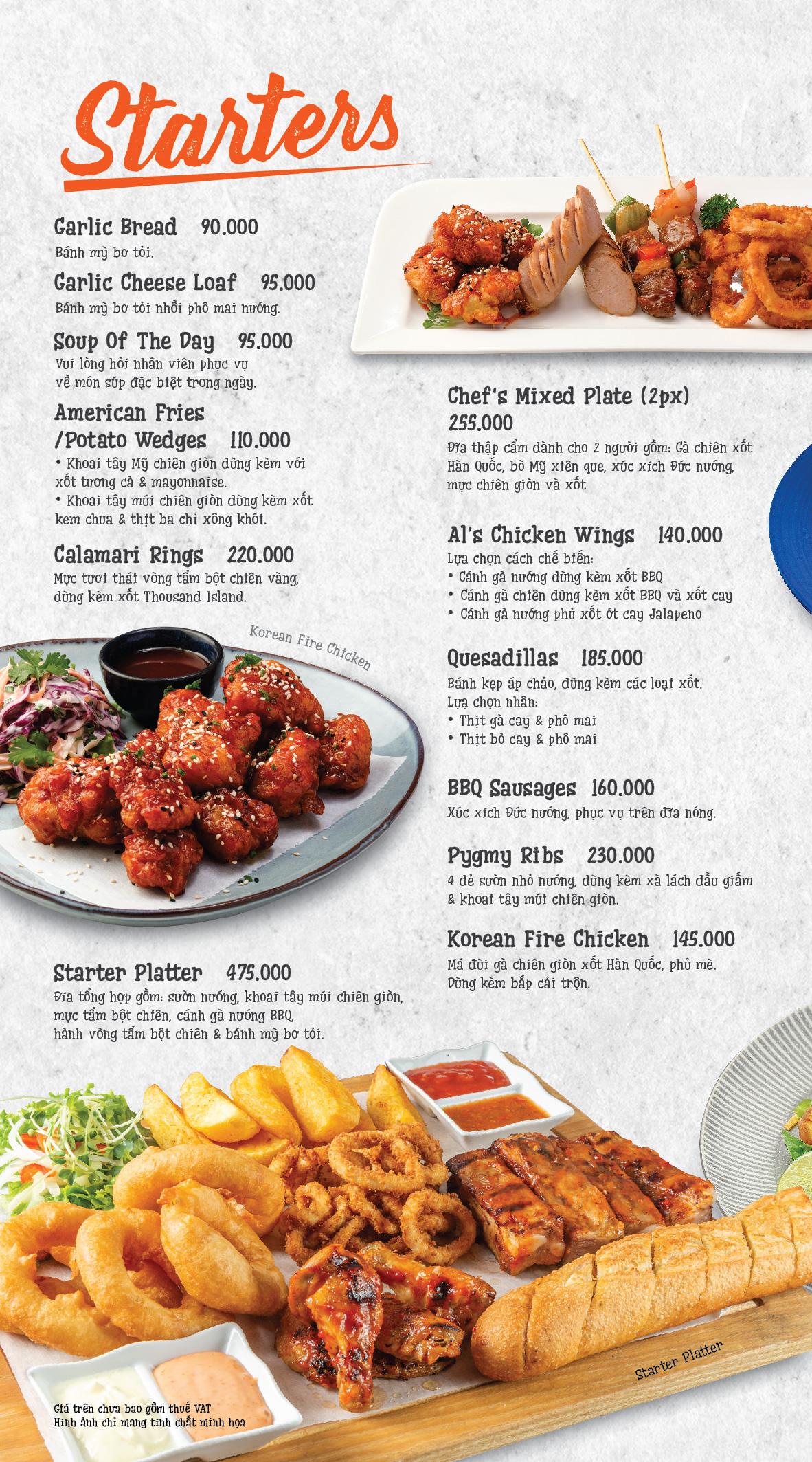 Menu Al Fresco's Hồ Chí Minh